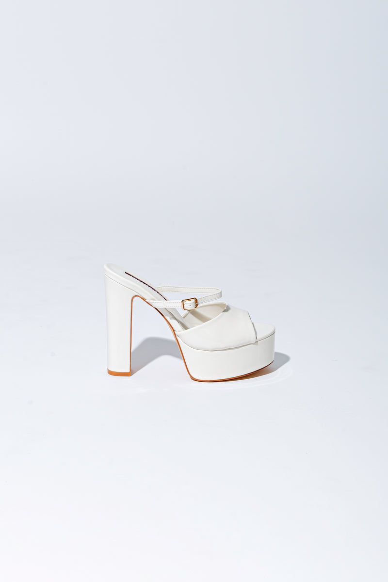 Venice | White Platform Mules – Lily and Matilda